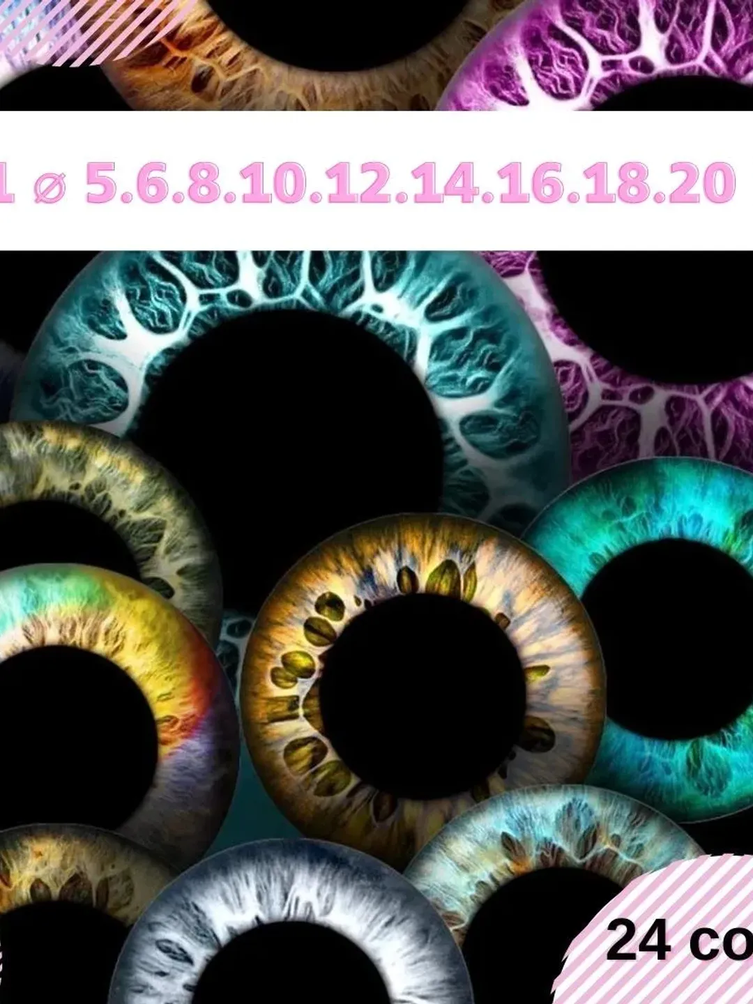 Doll Eyes, Realistic Irises Download, Digital eyes Collage, Sheets ...