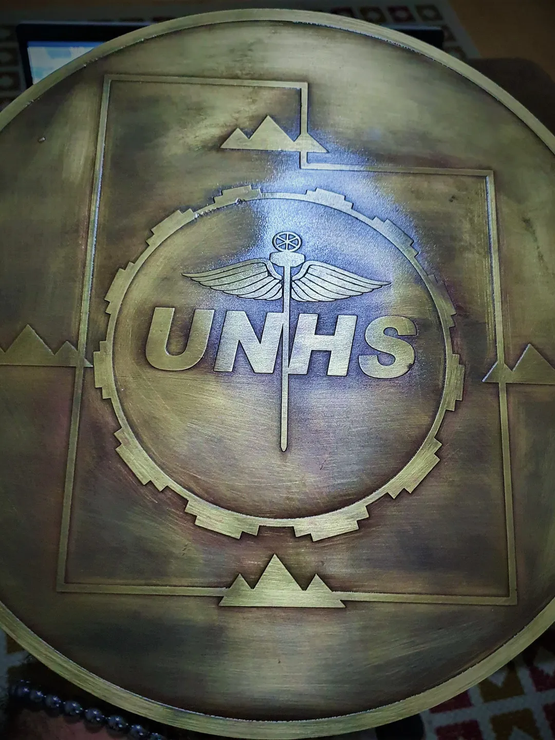 Embossed Antiqe Brass Plaque - Custom Round Brass Sign - Custom ...