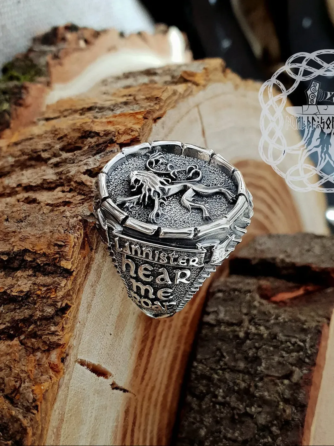 House Stark Ring, Sterling Silver Wolf Ring, Game of Thrones Cosplay ...