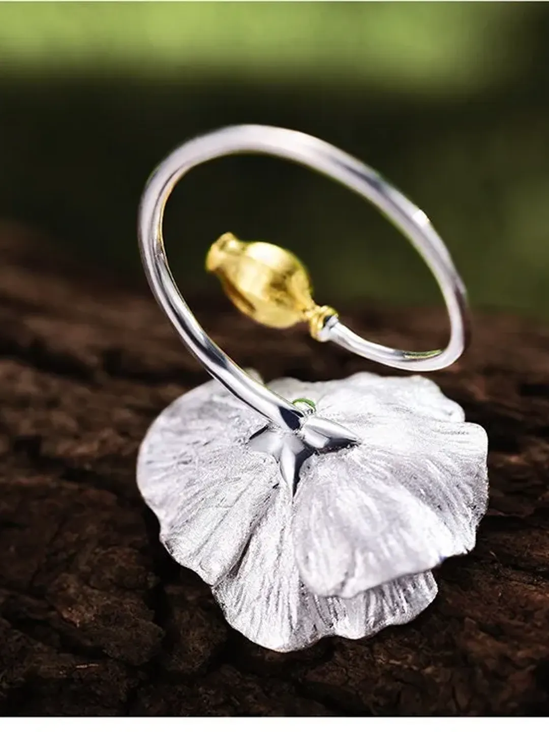 925 Silver Poppy Flower Ring, Poppy Ring, Silver Poppy Ring, Handmade ...
