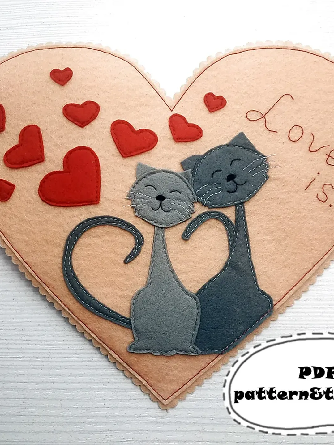 Valentines felt pattern, Valentines day card pattern, Valentines gift ...