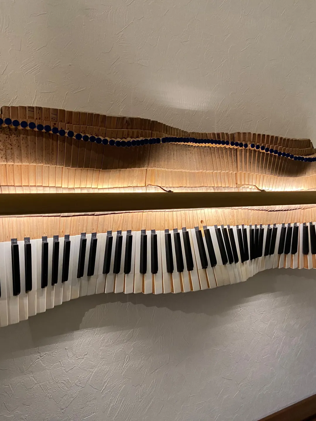 Ivory Piano Keys Wall Decor Musical Wave made from an antique 19th ...