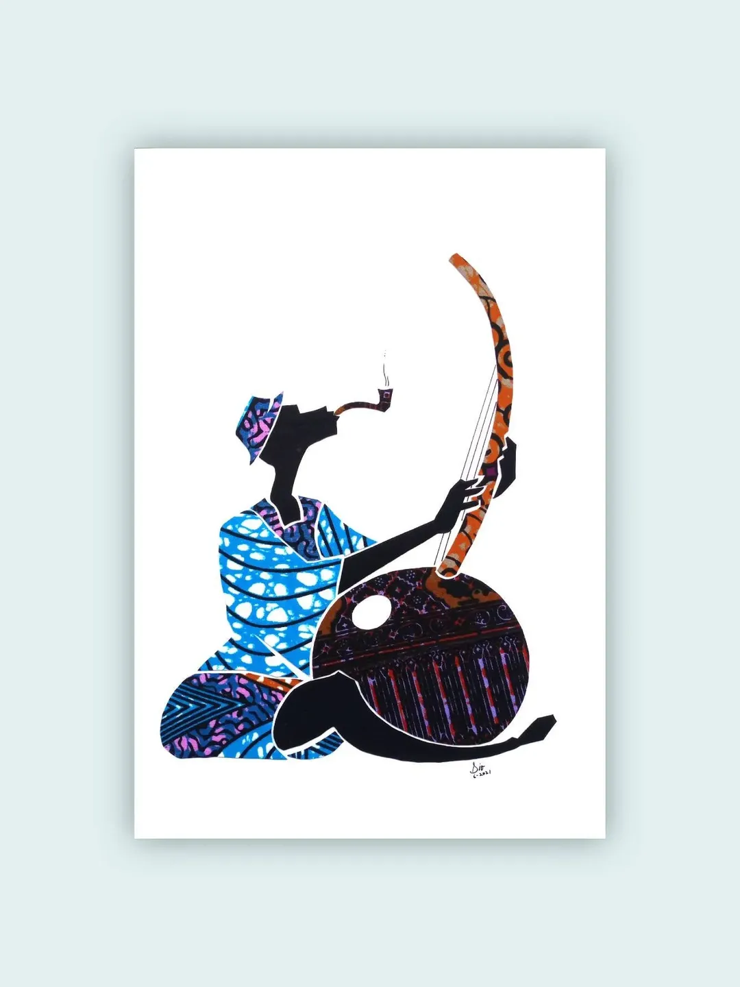 Reminiscing 2 / African Fabric Collage / African Art