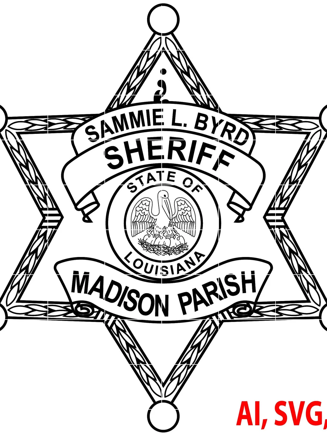 State of Louisiana Sheriff Badge, Logo, Seal, Custom, Ai, Vector, SVG ...