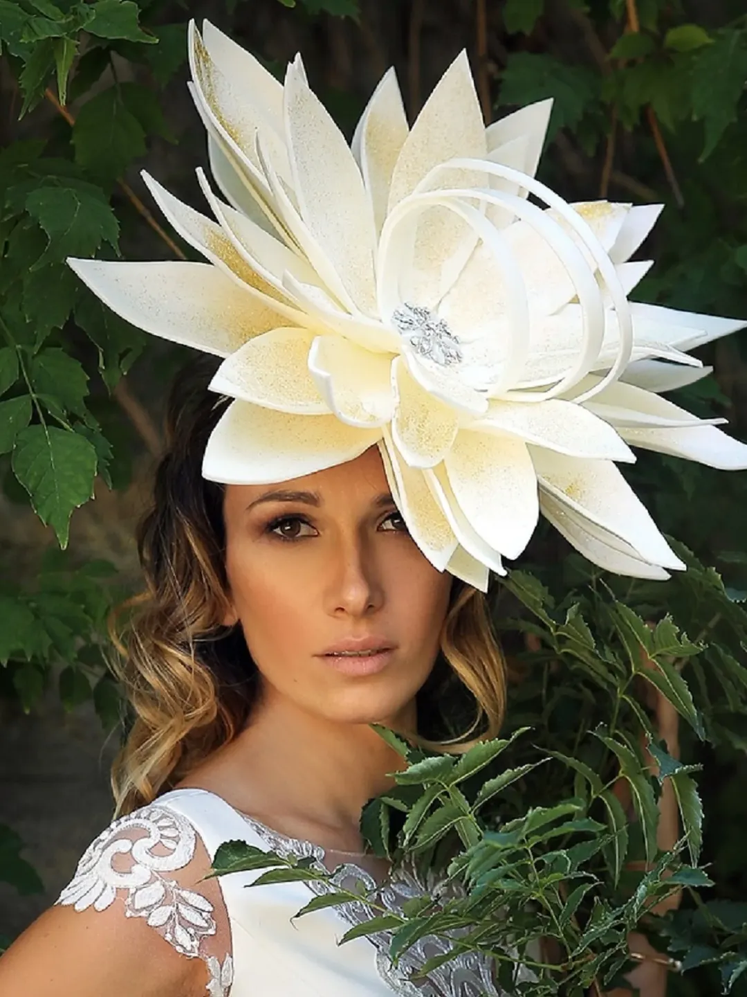 Large Lotus hat Kentucky Derby Flower fascinator Bridal Headpiece ...