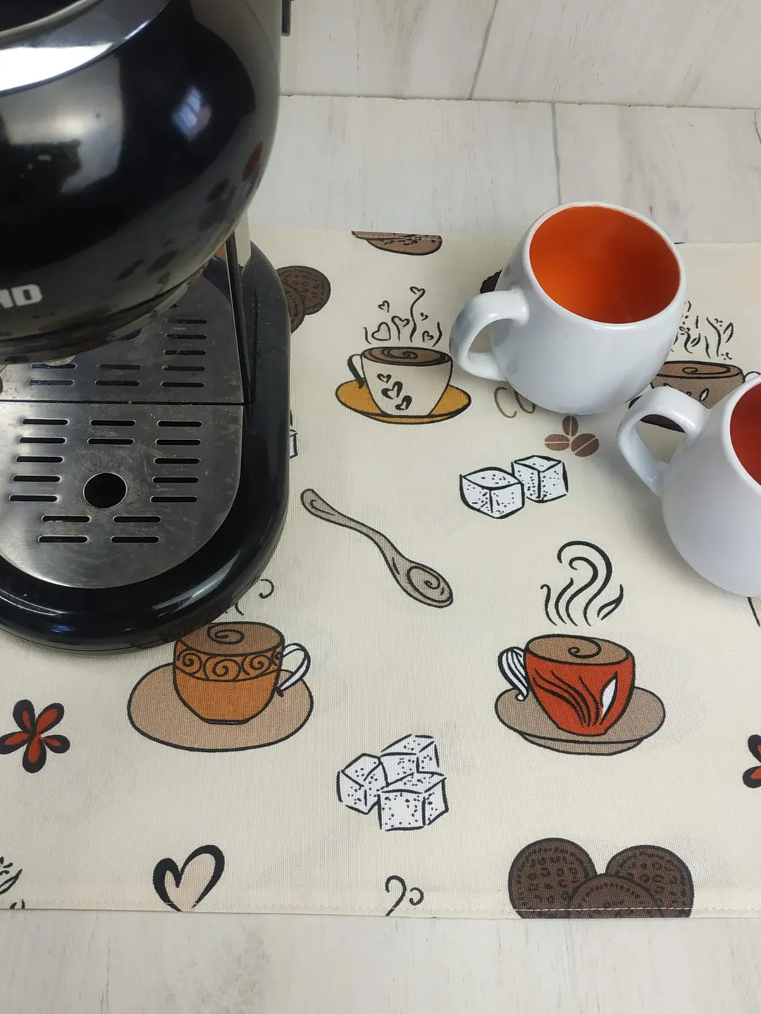 Coffee desk mat and cup coasters, coffee decor, coffee gift set ...