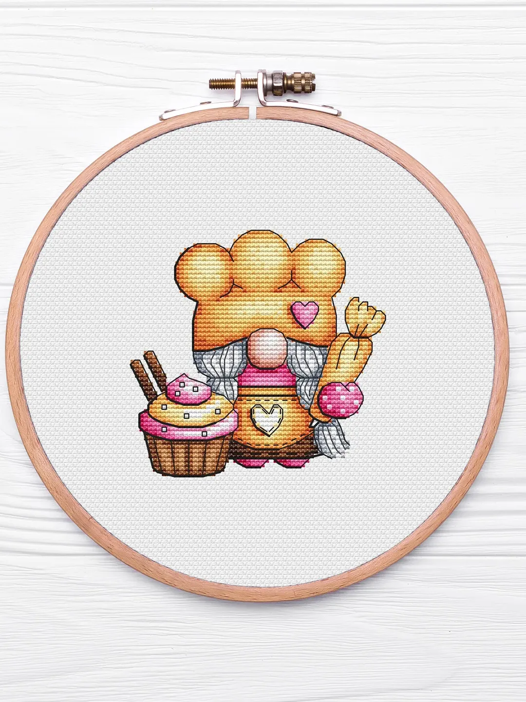 Gnome Cross Stitch Pattern, Counted Cross Stitch Pattern, Cooking Gnome ...