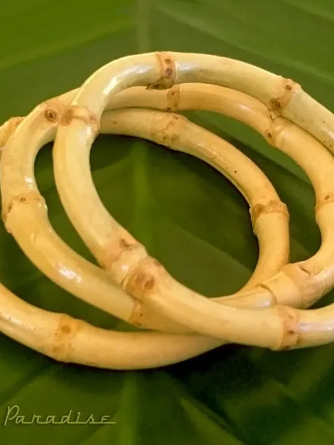 Real Bamboo Root Natural Bangle - Bracelet en Bambou - Anneaux en ...