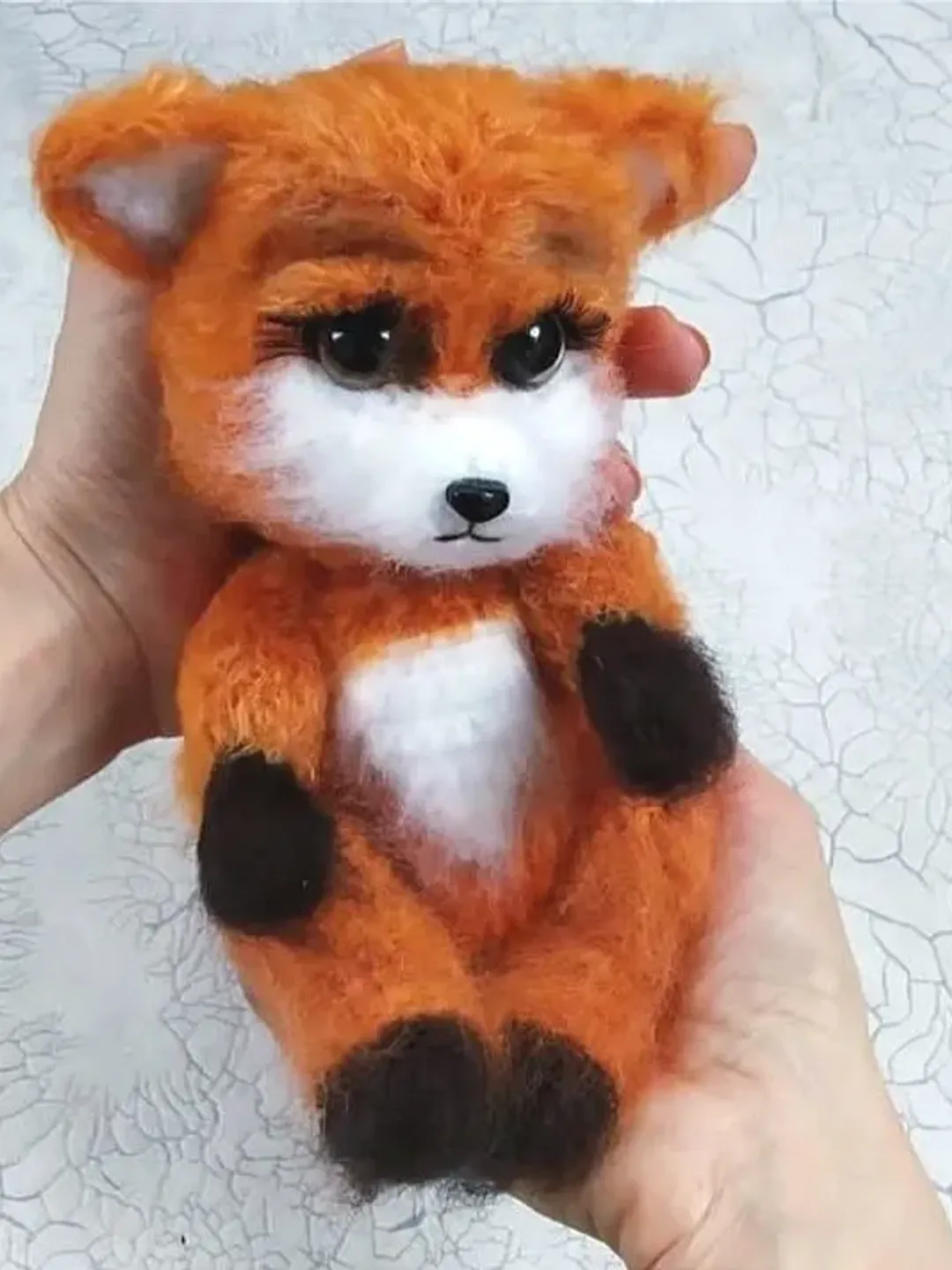 Small fox-girl of dry felting. Fox for decorating a room. A toy made of ...