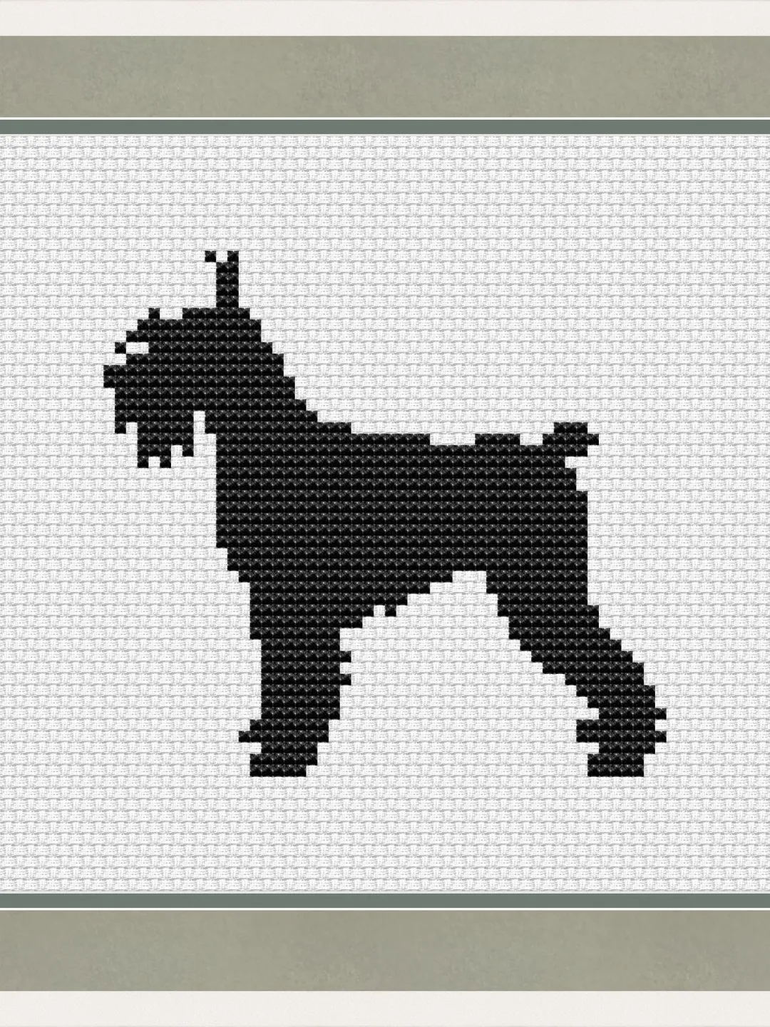 Schnauzer cross stitch pattern PDF, Silhouette Dog cross stitch design ...