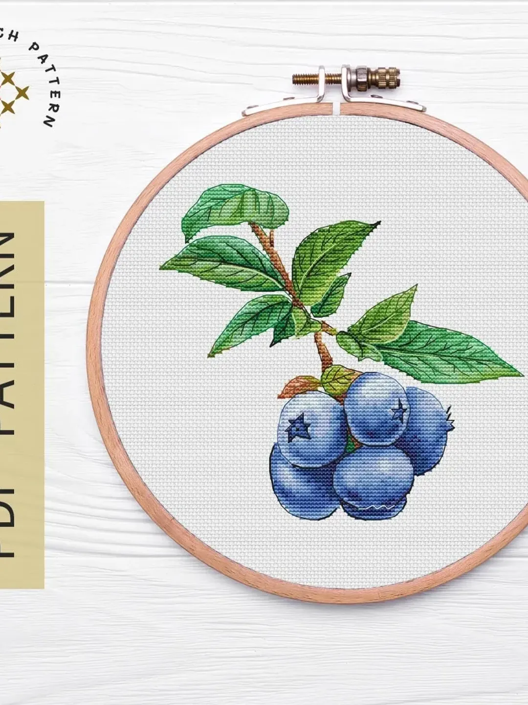 Blueberry Cross Stitch Pattern PDF, Blueberry Embroidery, Fruit Cross ...
