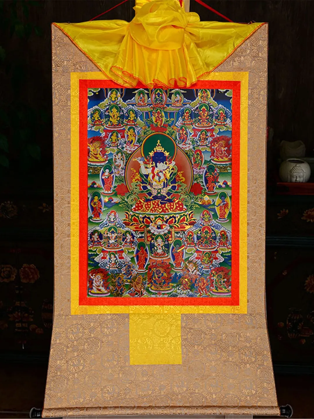 Bardo Thodol Thangka Brocade,42 Silent Deities of the Bardo,Tibetan ...