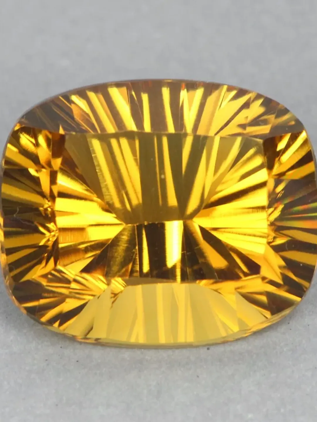 11.67 CT Superb! Concave Cushion Cut 100% Natural Rich Yellow Citrine ...
