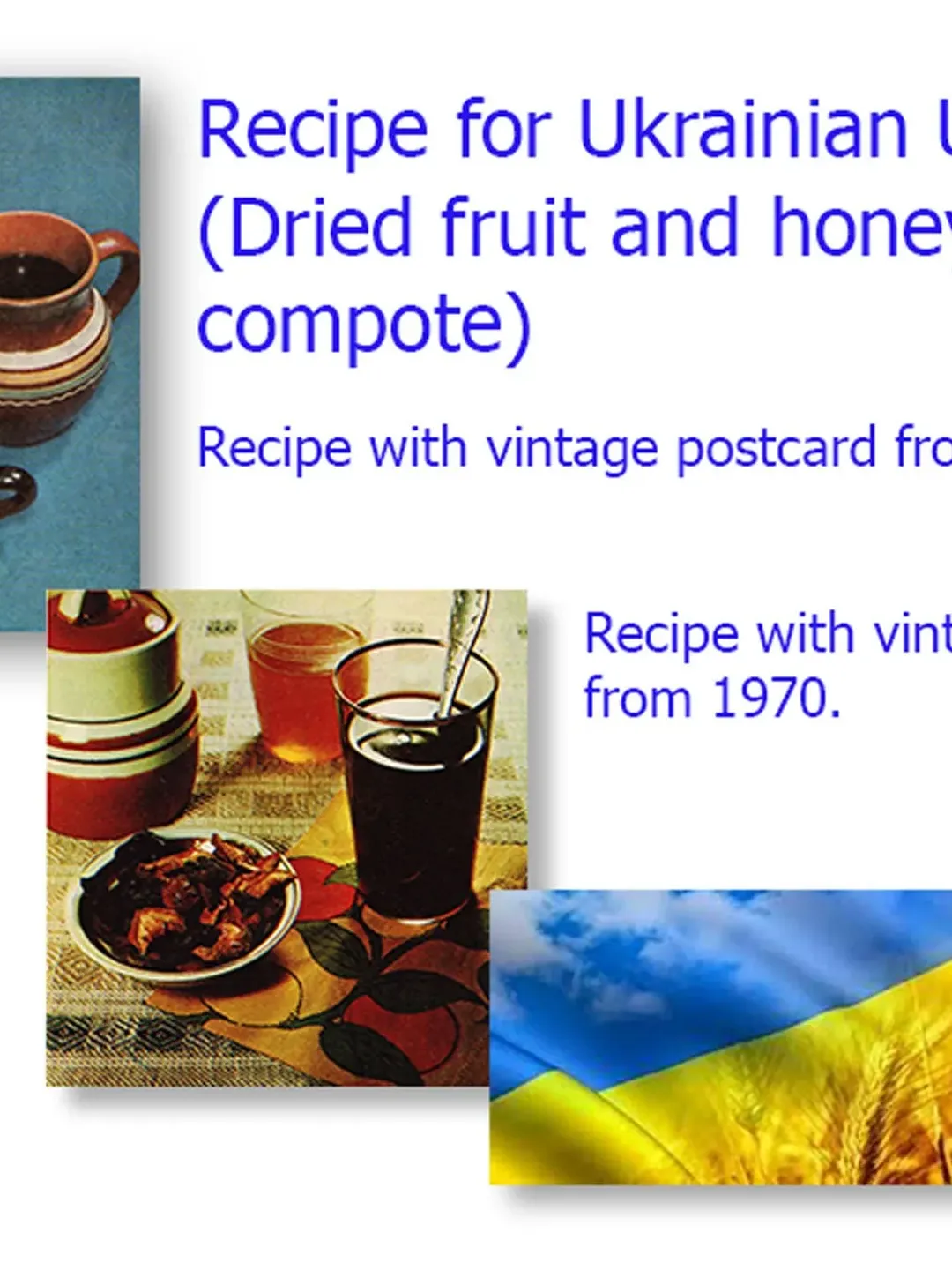 A set of two recipes Uzvara Compote of dried fruits and honey Digital ...