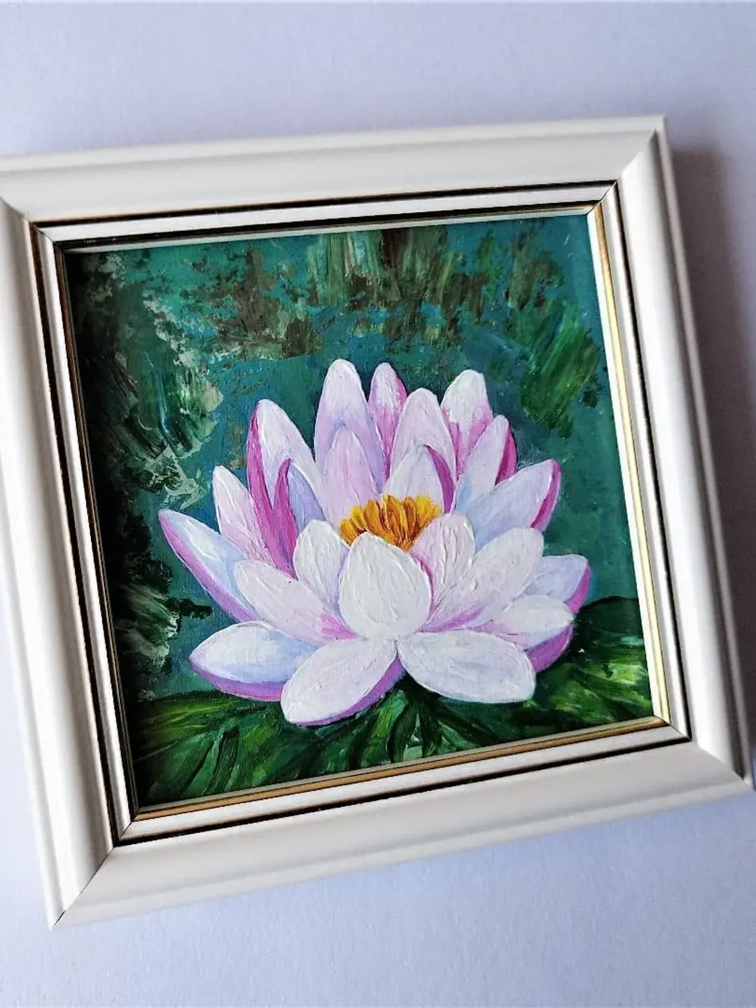 Small wall art, Mini painting, Flower painting images, Acrylic framed ...
