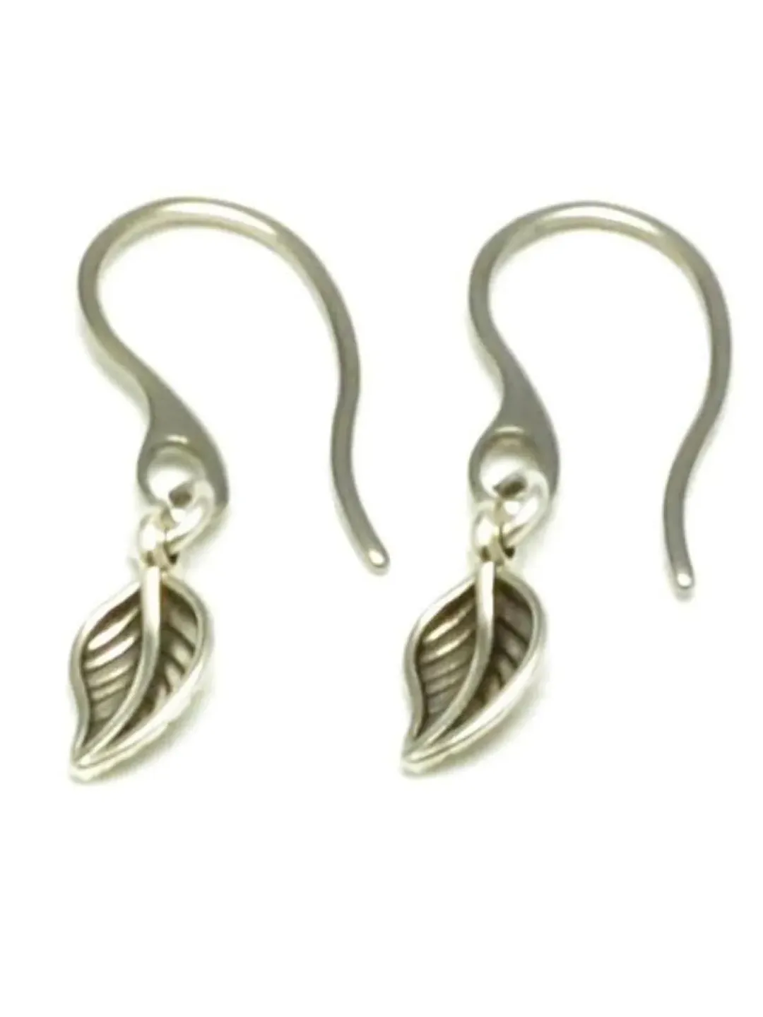 Cute Leaf Drop Earrings, Tiny Dainty Leaves Dangle Earrings Silver ...