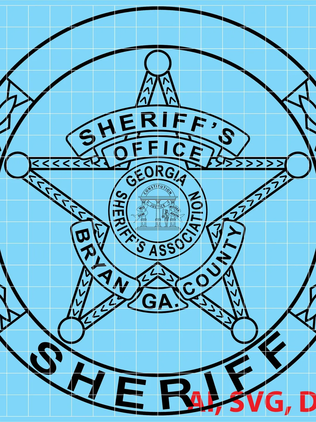 Georgia Sheriff Association Office Logo, Seal, Badge, Custom, Ai ...