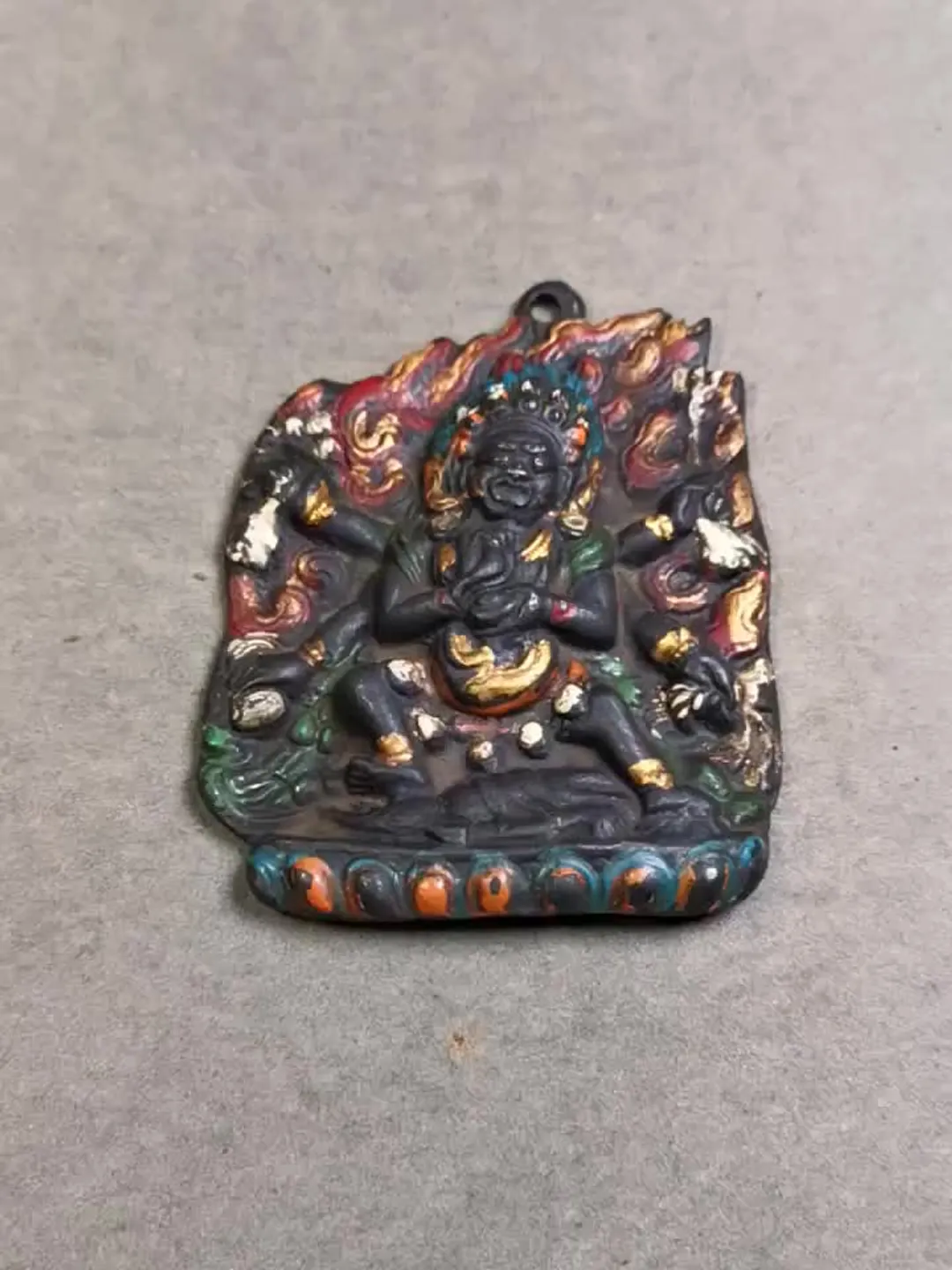 Gandhanra Antique Tibetan Buddha Statue,Mahakala Amulet Badge, Buddhist ...