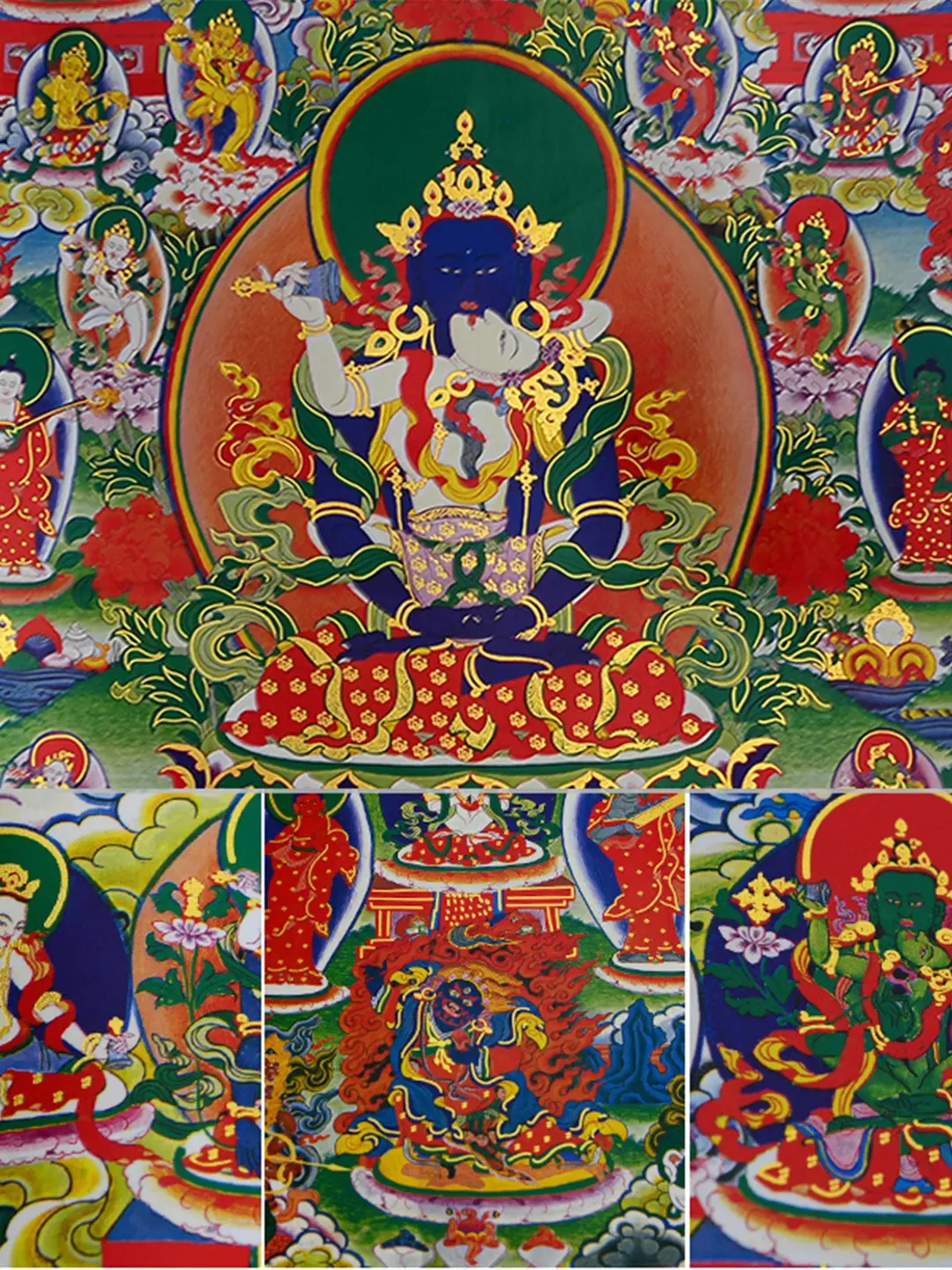 Bardo Thodol Thangka Brocade,42 Silent Deities of the Bardo,Tibetan ...