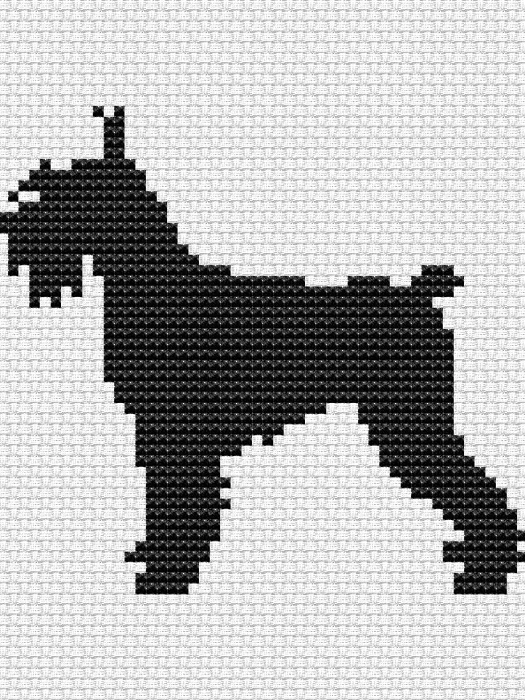 Schnauzer cross stitch pattern PDF, Silhouette Dog cross stitch design ...