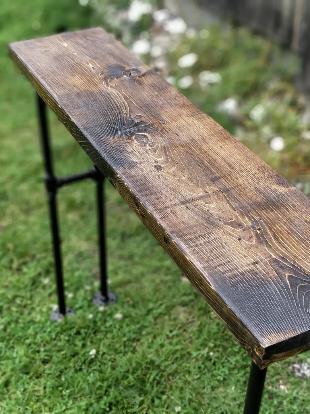 Modern Black Iron Pipe Bench Entryway Table | Rustic Bench | Entryway ...