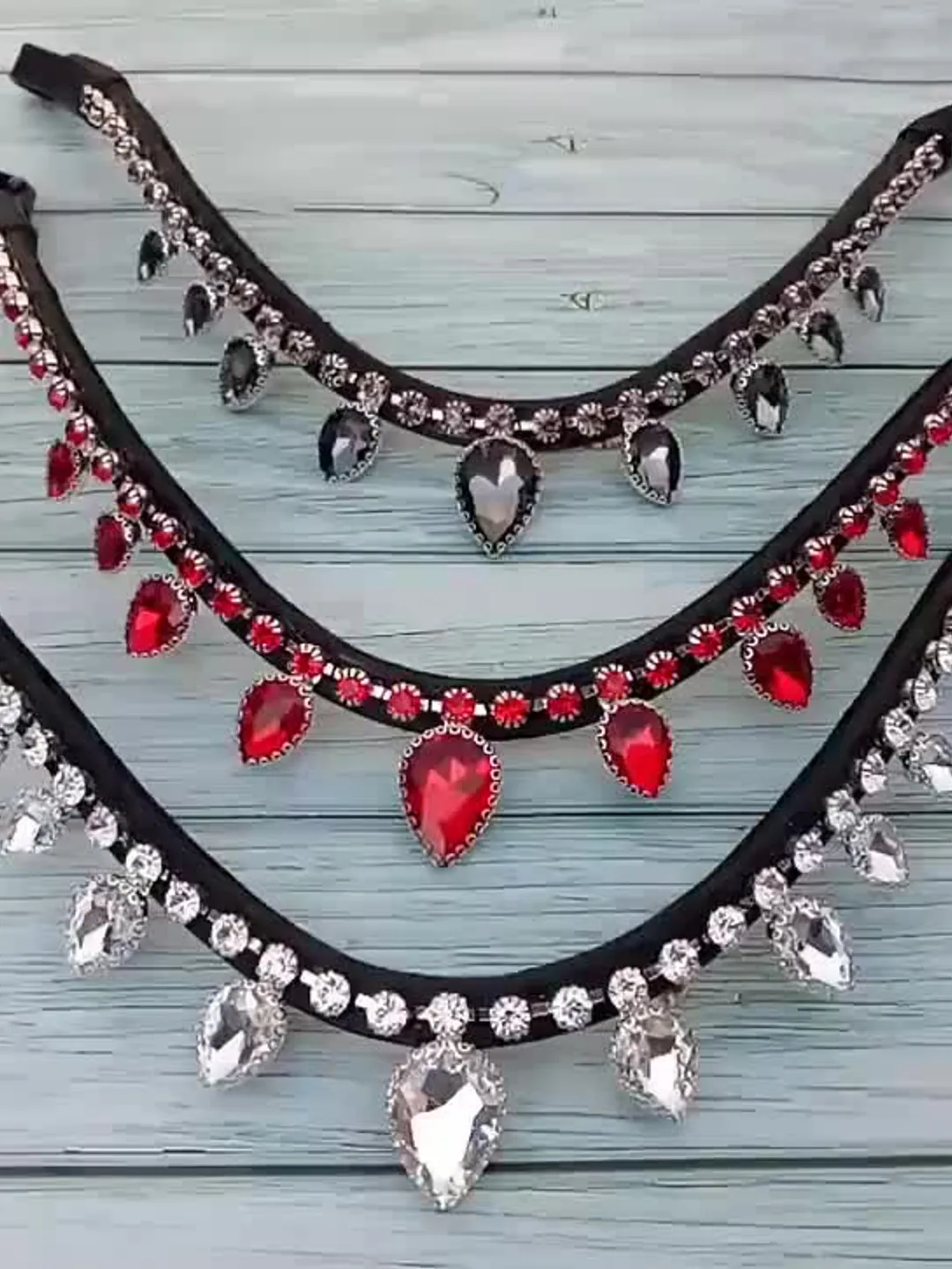 Finely Crafted Horse Leather Crystal Browband for Formal Riding Events