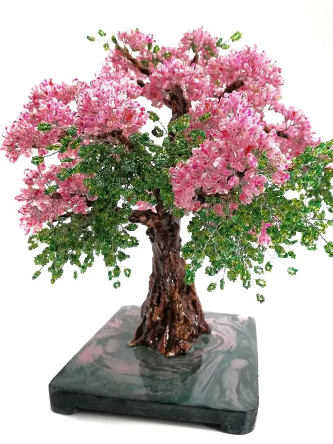 Beaded azalea blossom tree | tree ornament | art | realistic tree ...
