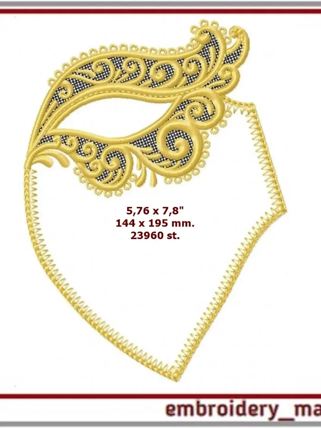 Venetian carnival FSL lace mask along with a protective one 2 parts