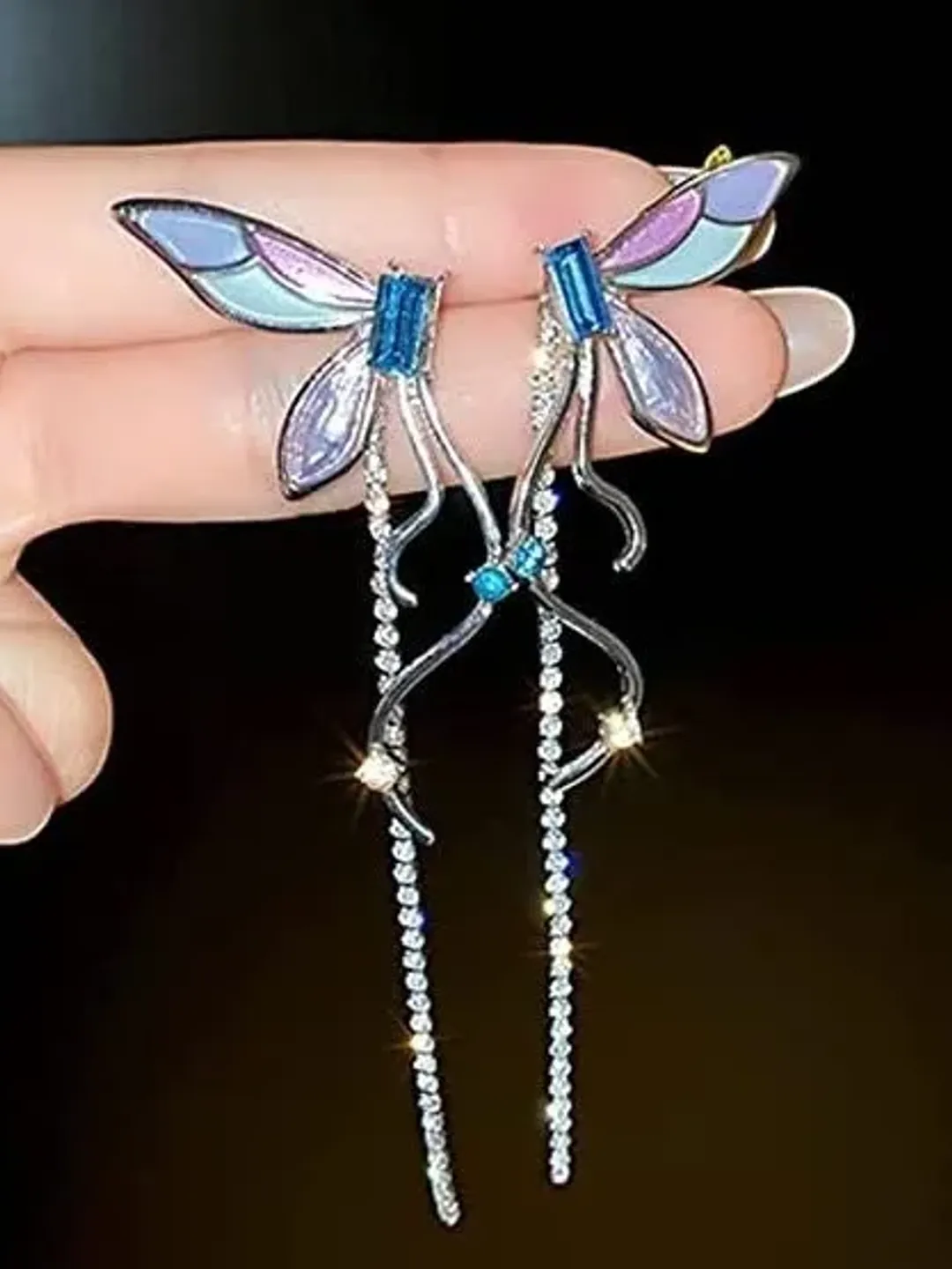 Beautiful Butterfly Earrings, Butterfly Charm Drop Earrings, Wedding ...