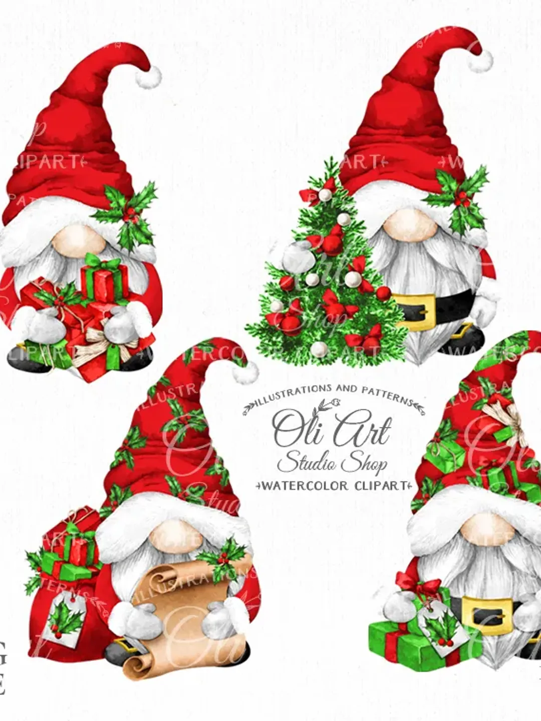 Christmas Digital Clipart. Mr. Mrs. Claus gnomes. Christmas gnome ...