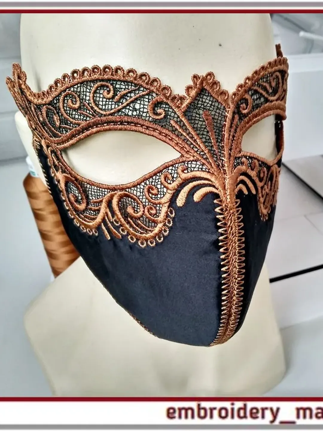Venetian carnival FSL lace mask along with a protective one 2 parts