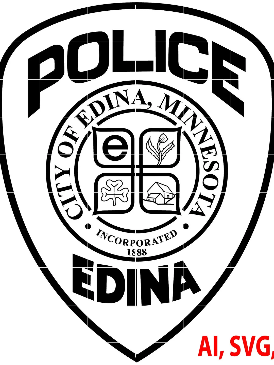 Police Badge, City of Edina, Minnesota Police Badge, Logo, Seal, Custom ...