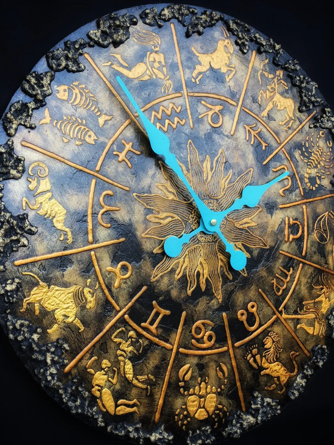 Large horoscope zodiac wall clock for bedroom, livingg room, kitchen