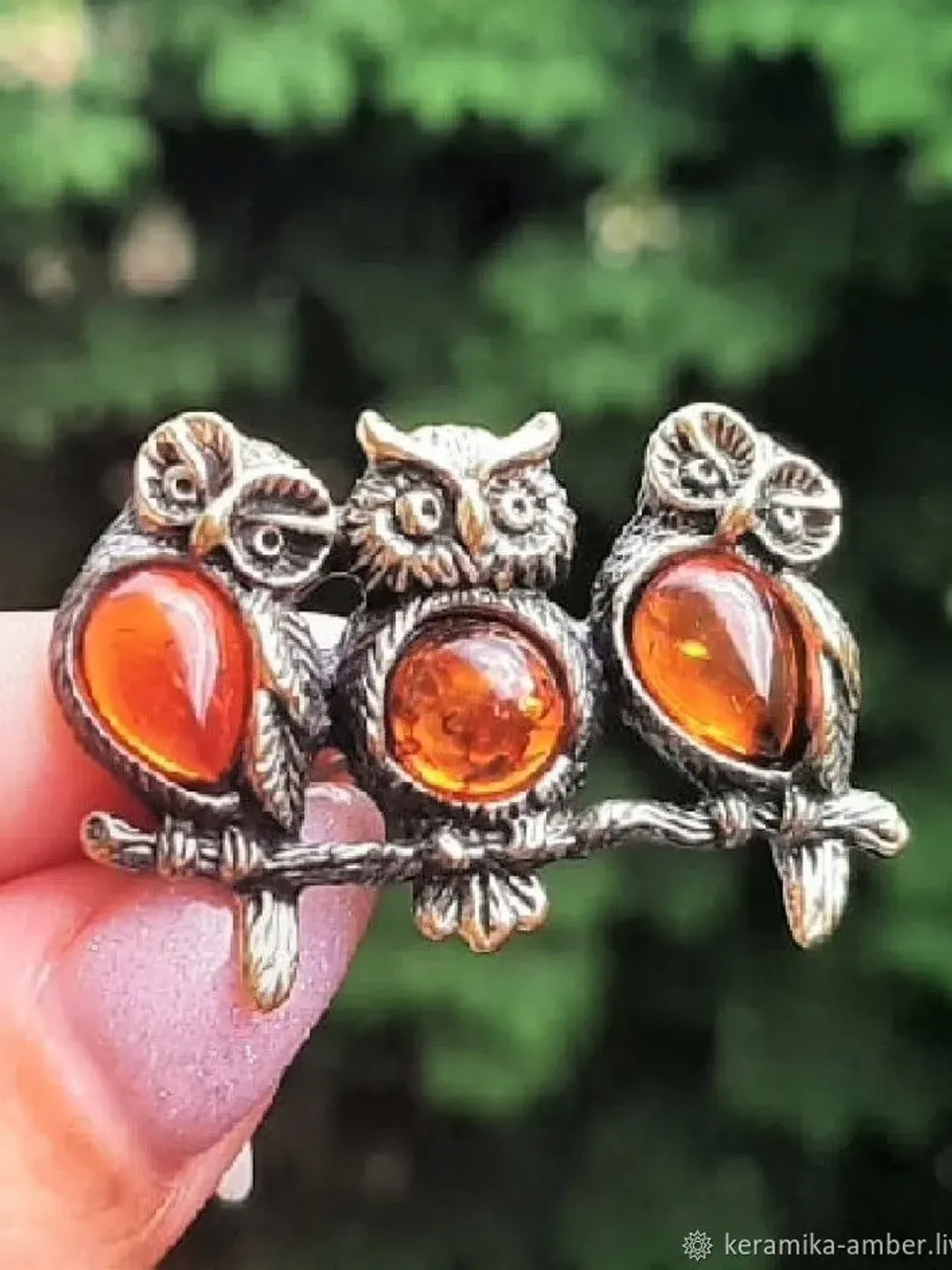 Owls Brooch Amber Brooch Birds Brooch Forest Animals Jewelry Mom Sister ...