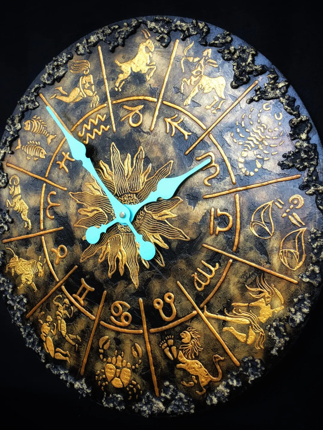 Large horoscope zodiac wall clock for bedroom, livingg room, kitchen