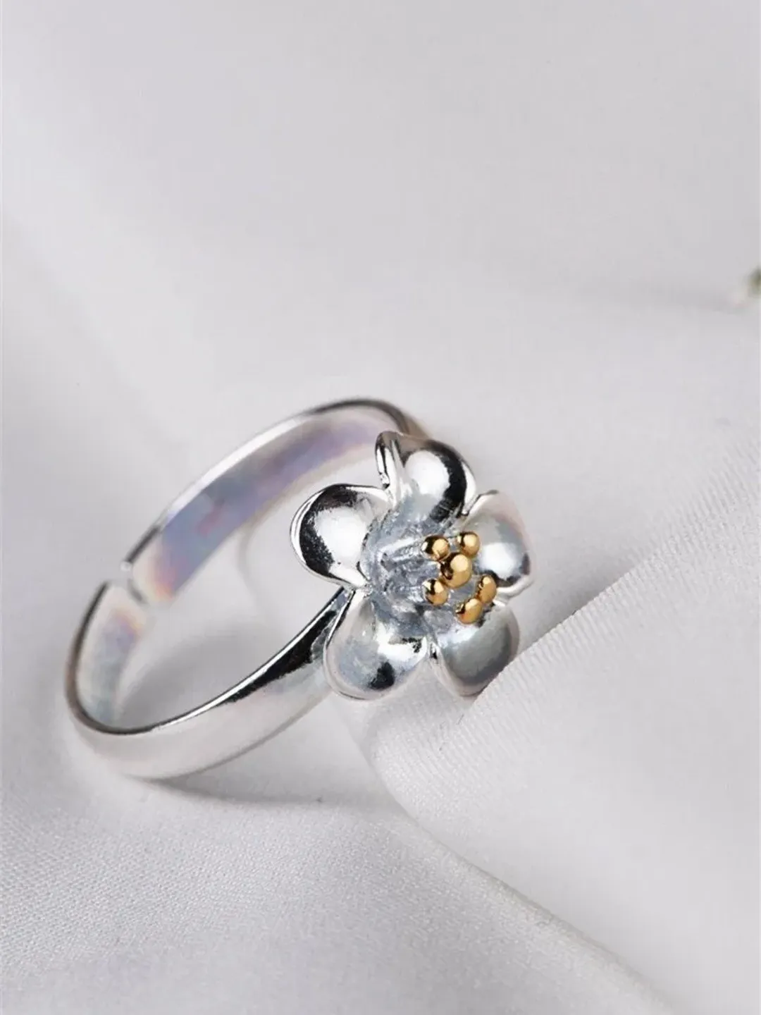 925 Silver Poppy Flower Ring, Poppy Ring, Silver Poppy Ring, Handmade ...