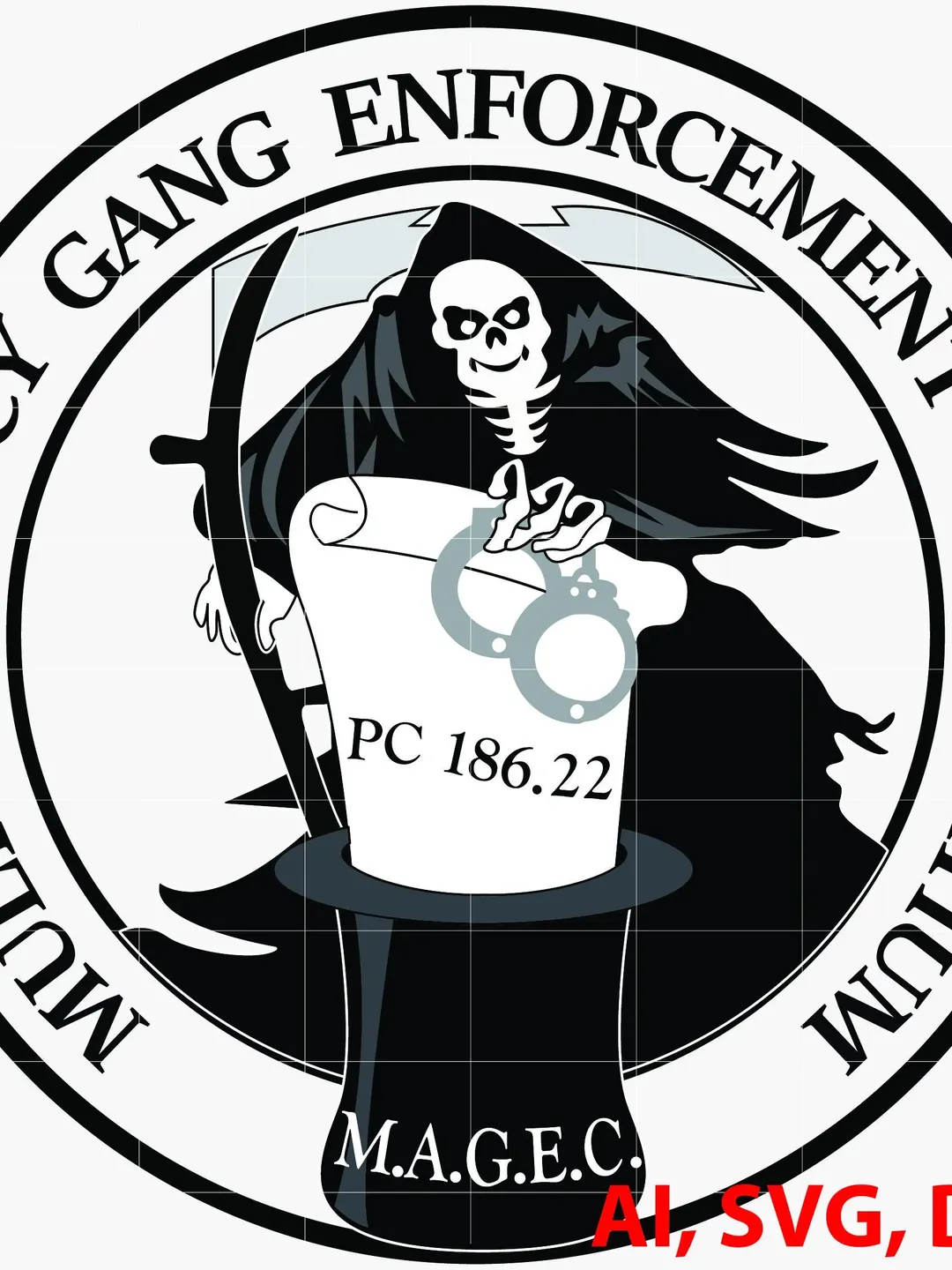 Multi Agency Gang Enforcement Consortium Badge, Logo, Seal, Custom, Ai ...