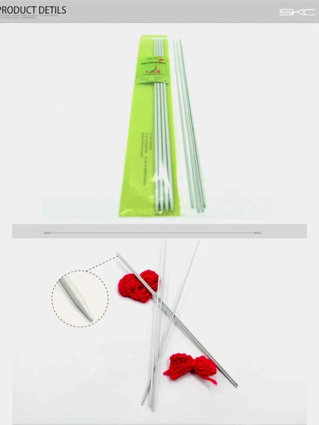 4pcs/size SKC 20-40cm Knitting Needles Set Aluminum Straight Knitting ...