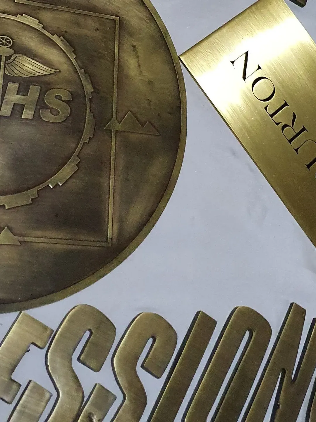 Embossed Antiqe Brass Plaque - Custom Round Brass Sign - Custom ...