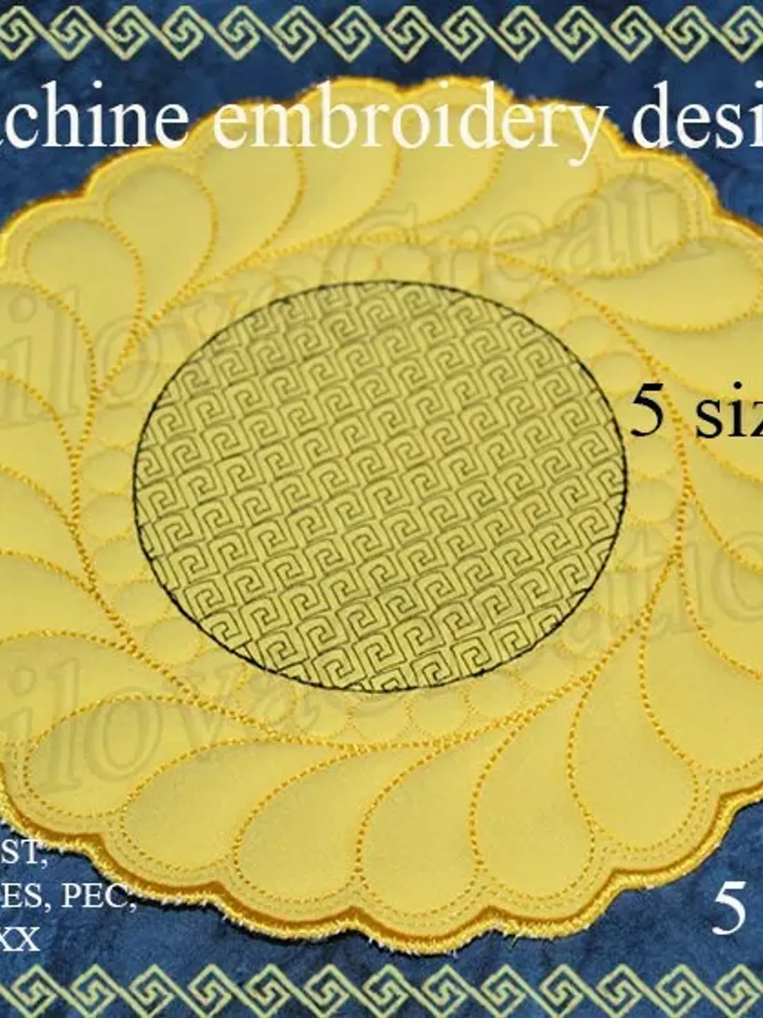 In the hoop embroidery design stand mug rug, plates, lunchmat