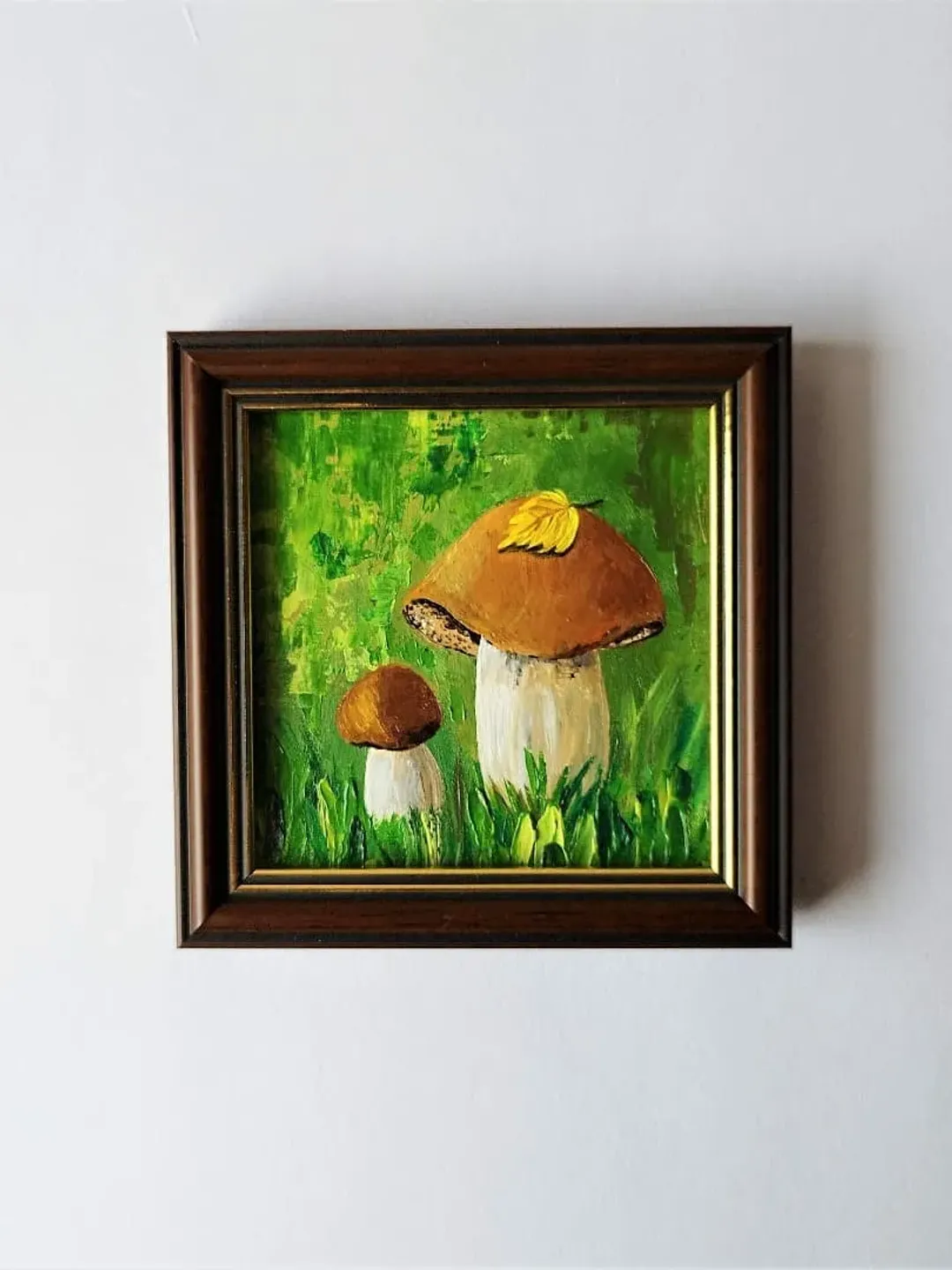 Mushroom paintings fly agaric wall art set of 2