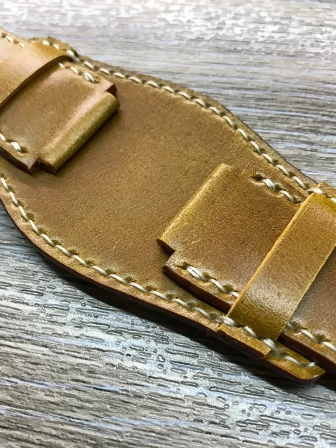 Horween Shell Cordovan cuff strap | Leather Cuff watch band | Leather ...