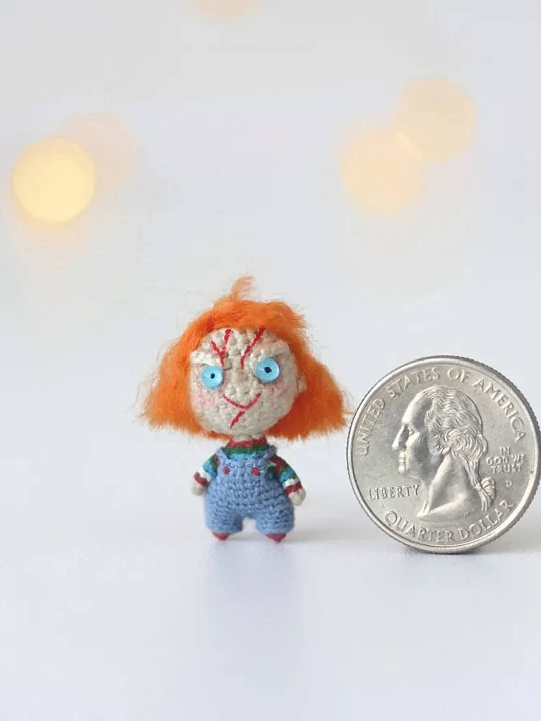 Chucky doll cute creepy tiny crochet miniature horror doll amigurumi ...