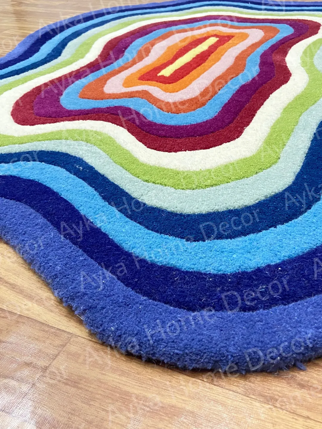 Ayka Anthena Hand Tufted 100% Pure Woolen Area Rug For Hall Kitchen ...