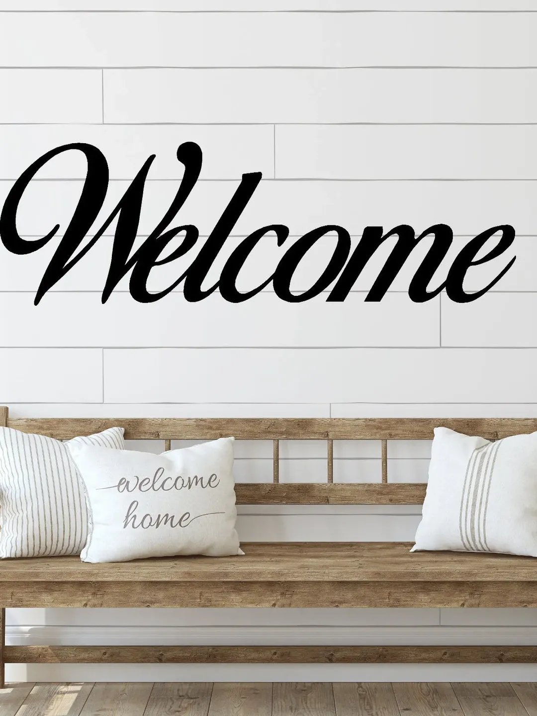 Welcome Sign, Welcome Cursive Word Wall Art, Metal Wall Art Decor ...