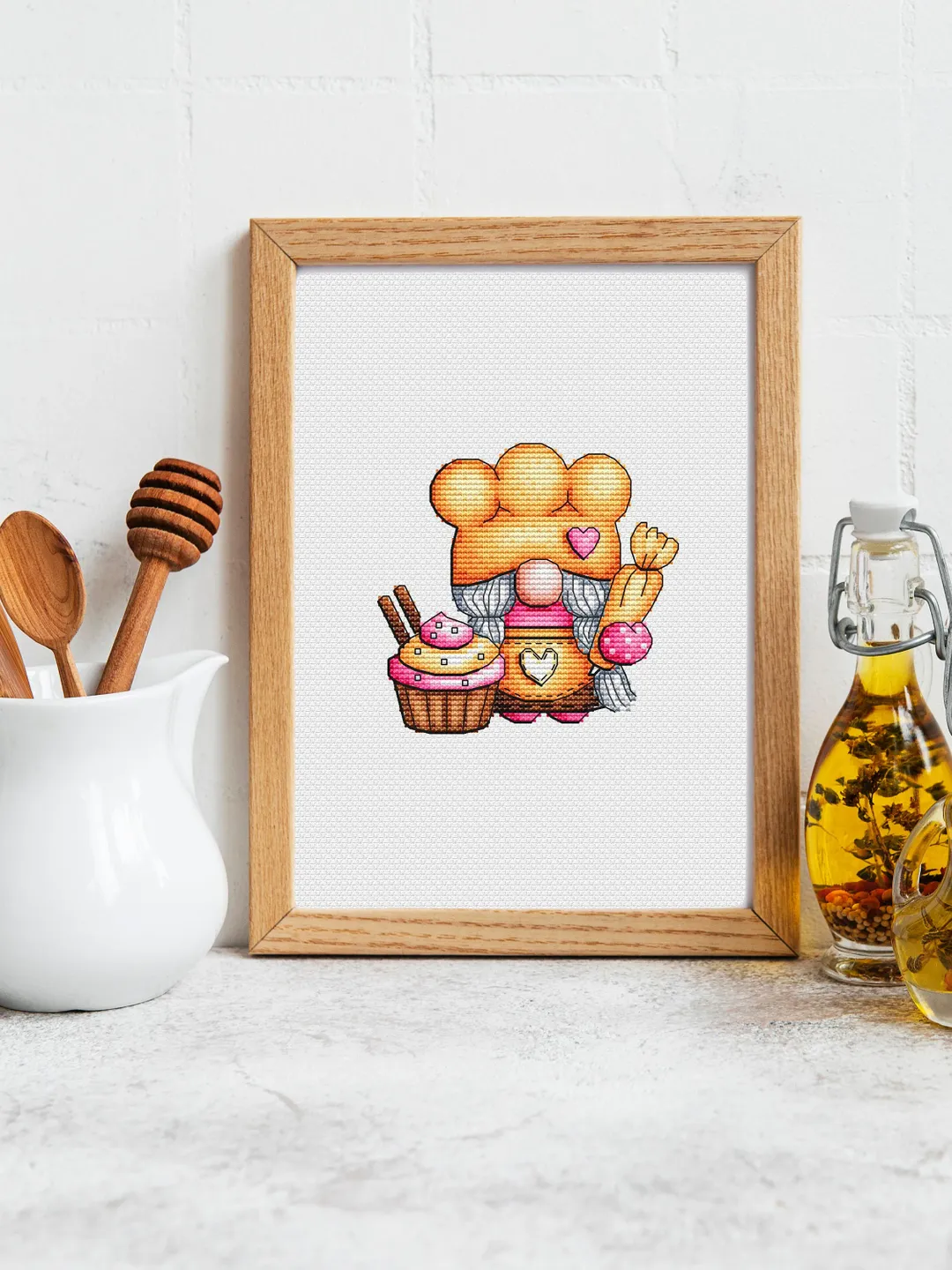 Gnome Cross Stitch Pattern, Counted Cross Stitch Pattern, Cooking Gnome ...