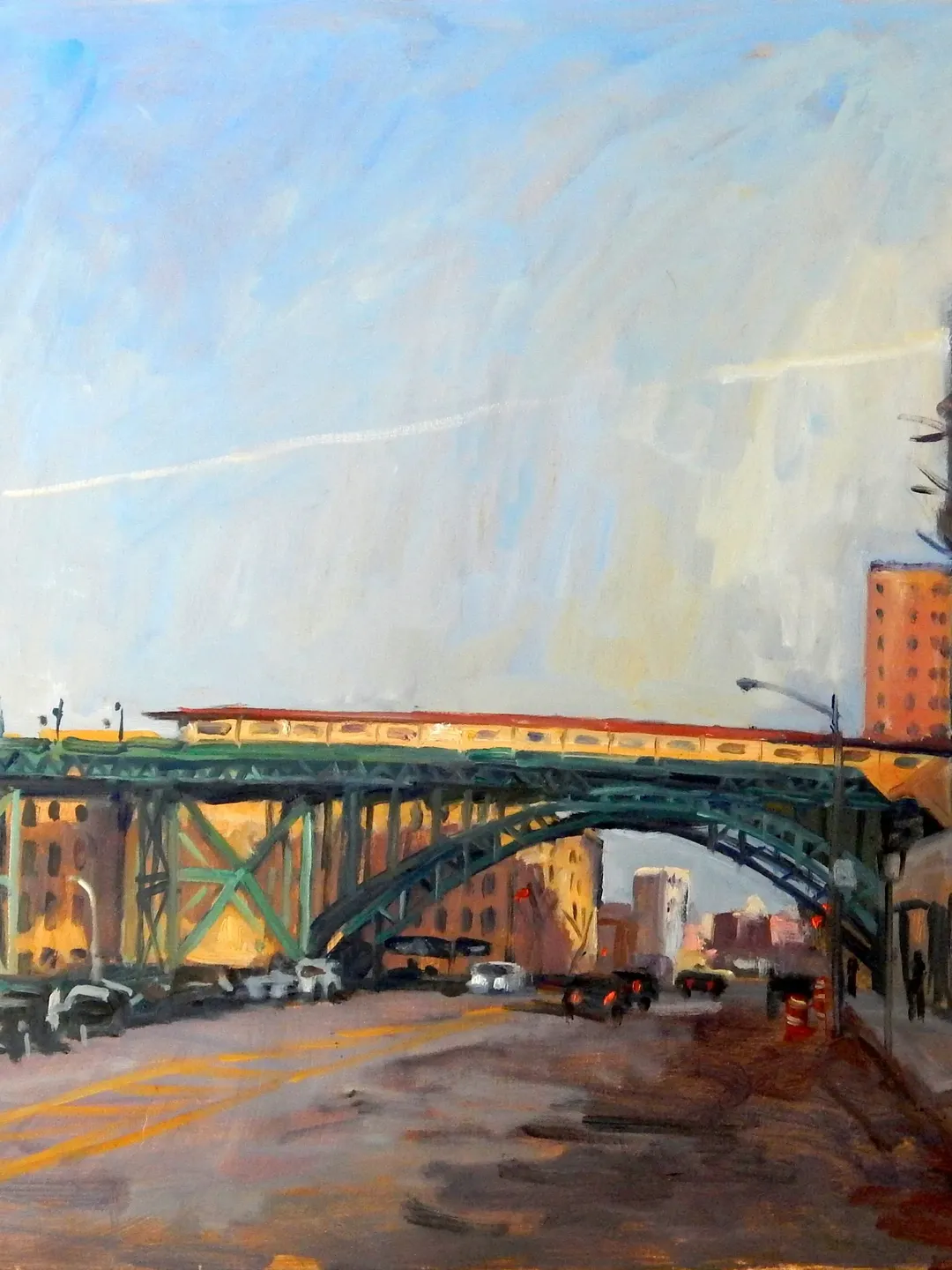 125th Street Elevated Subway Station - New York Cityscape Painting ...