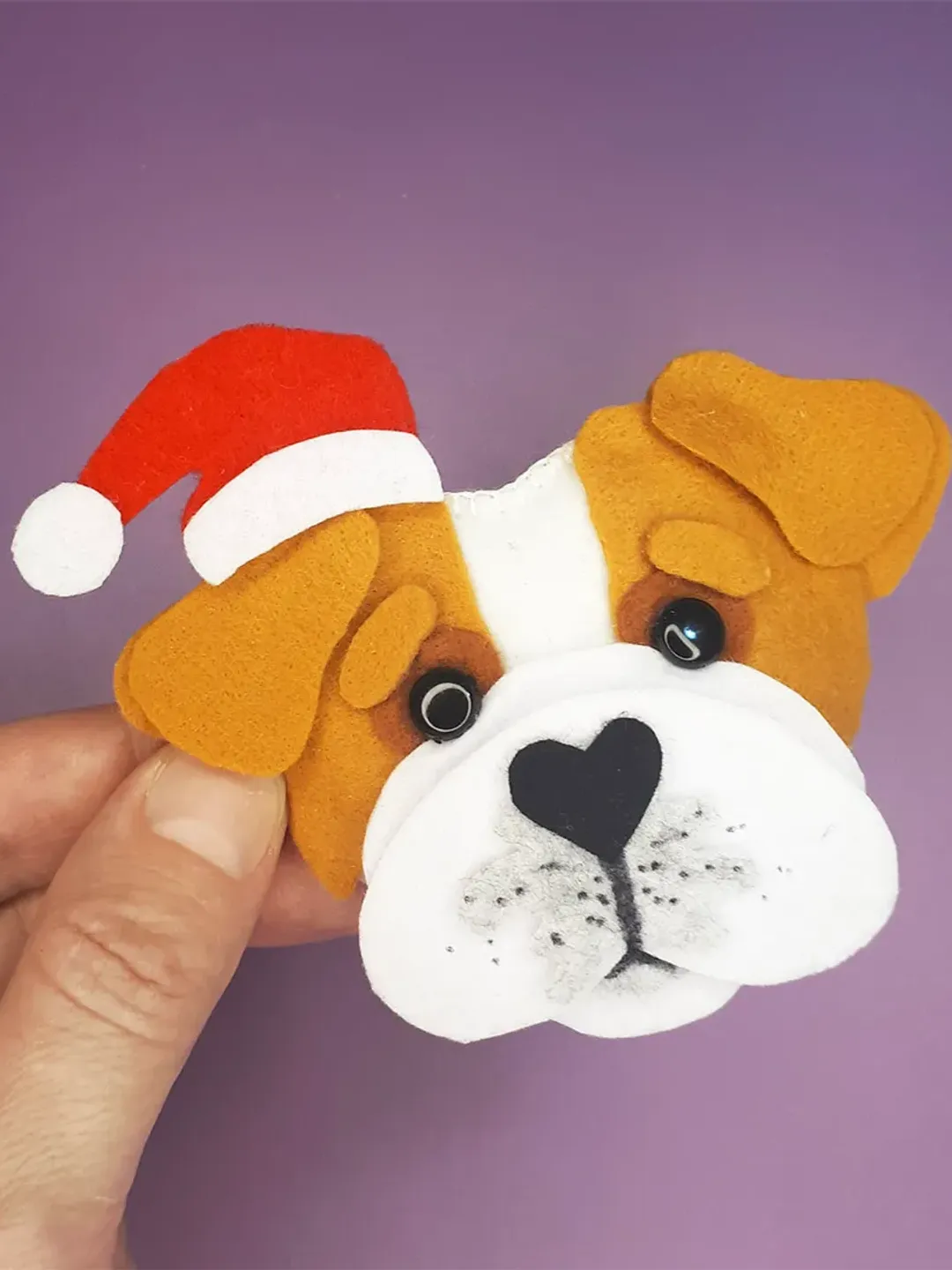 Christmas bulldog felt pattern , Santa dog tree ornaments , Animals svg ...