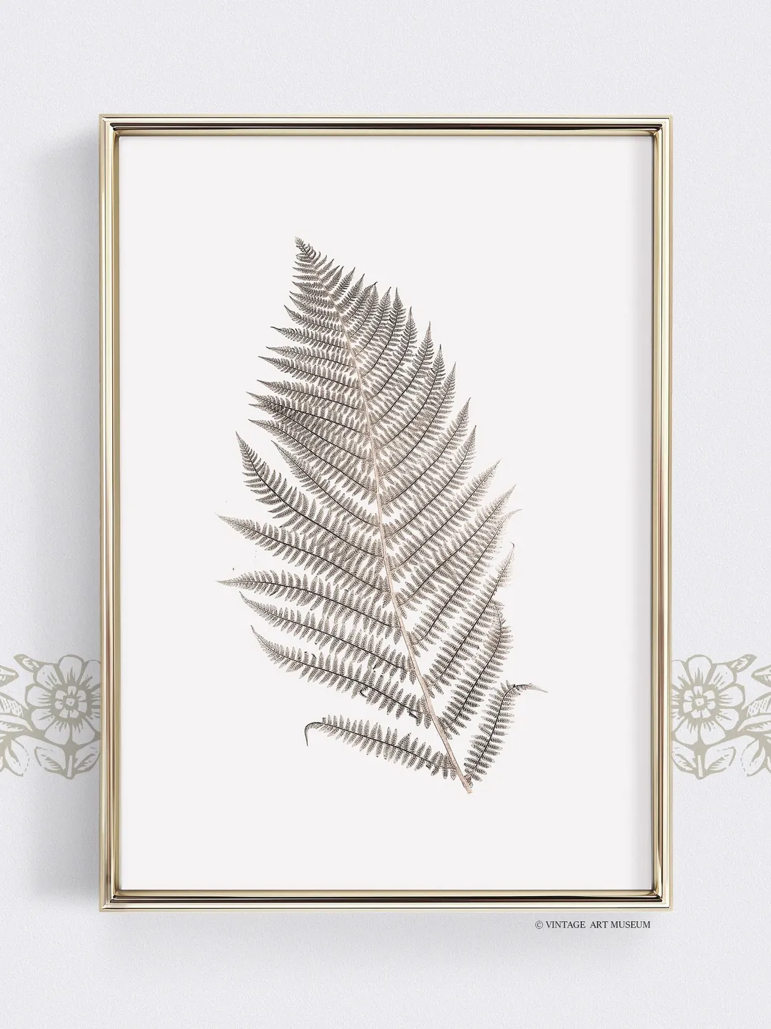 Vintage Fern Leaf Botanical Art, Printable Farmhouse Wall Art For ...