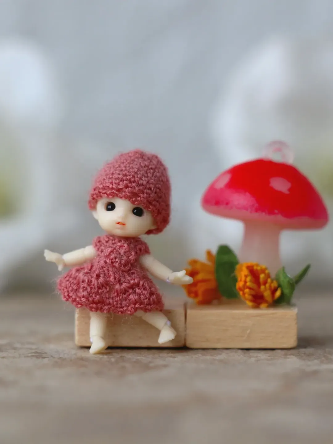 Micro hand knit white dress to micro 1,5 inches BJD China ...